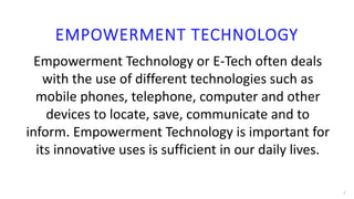 SHS - Empowerment Technologies PPT by CJSB OFFICE... | PPT