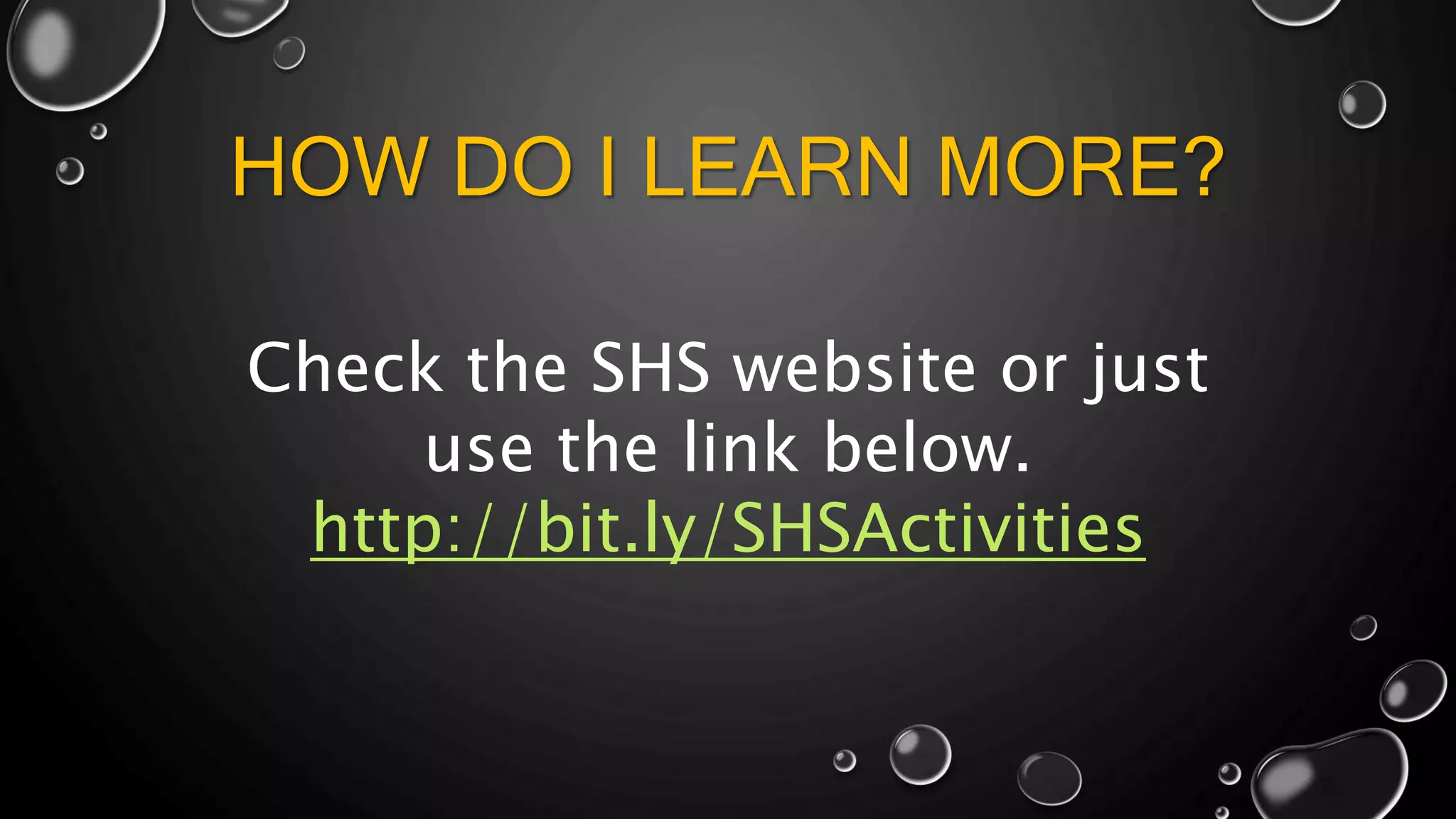 SHS Extracurricular Activities | PPT