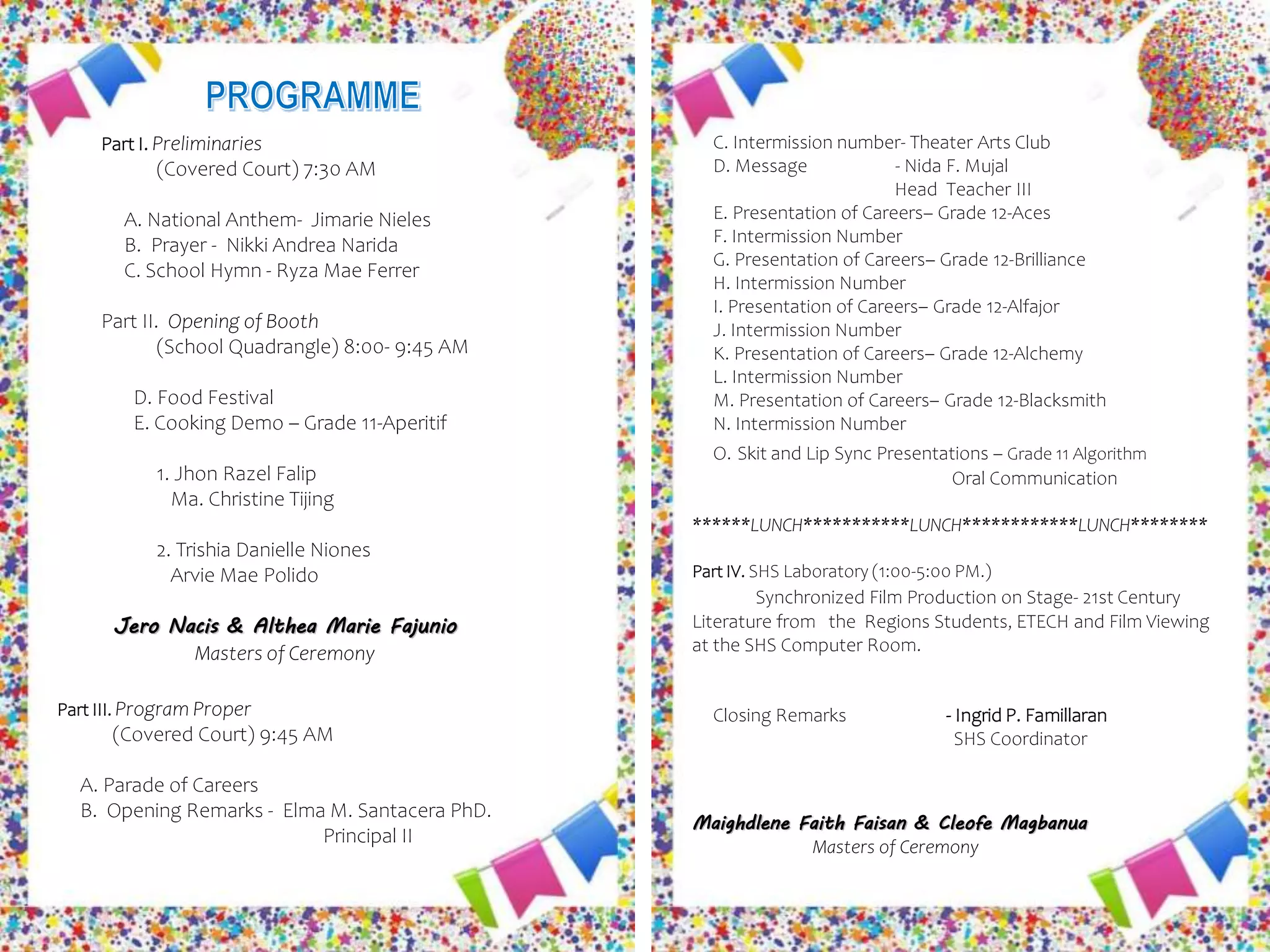 shs fiesta programfinal (2).pptx | Job Fairs | Job Search