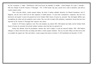 SHS_JDVP_BEST_PRACTICES_2019 - Narrative Report - Mam Itchel.docx