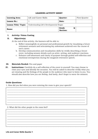 life and career skills grade 11 senior high school | DOCX