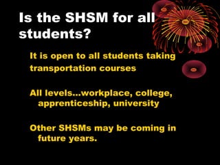 Shsm transportation | PPT