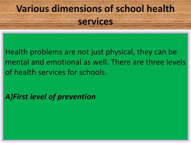 SCHOOL HEALTH SERVICES | PPTX | Children\'s Health | Healthy Living