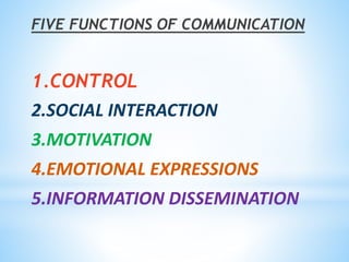 power point presentation functions of communication | PPTX | Entertainment