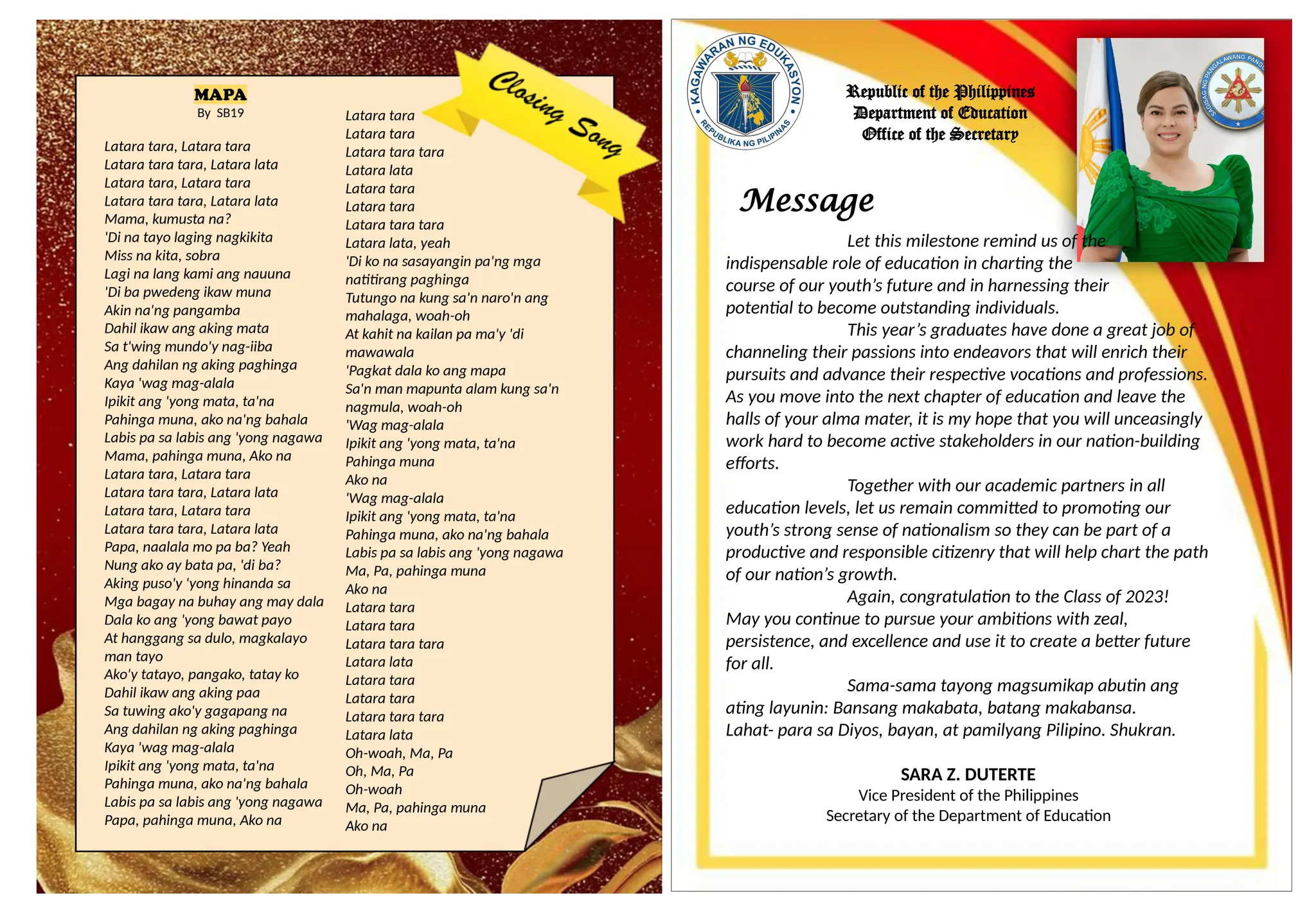 Senior High School graduation program format | PPTX