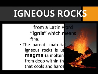 SHS Q1 WEEK 1 Classify rocks into igneous, sedimentary, and metamorphic ...