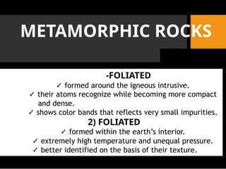 SHS Q1 WEEK 1 Classify rocks into igneous, sedimentary, and metamorphic ...