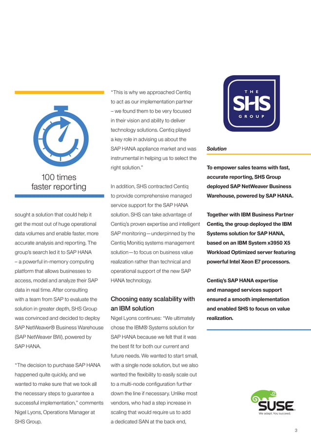 SHS IBM SAP HANA - 100-times boost | PDF