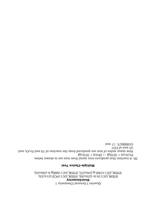 SHS STEM General Chemistry MCT 4. Stoichiometry | PDF