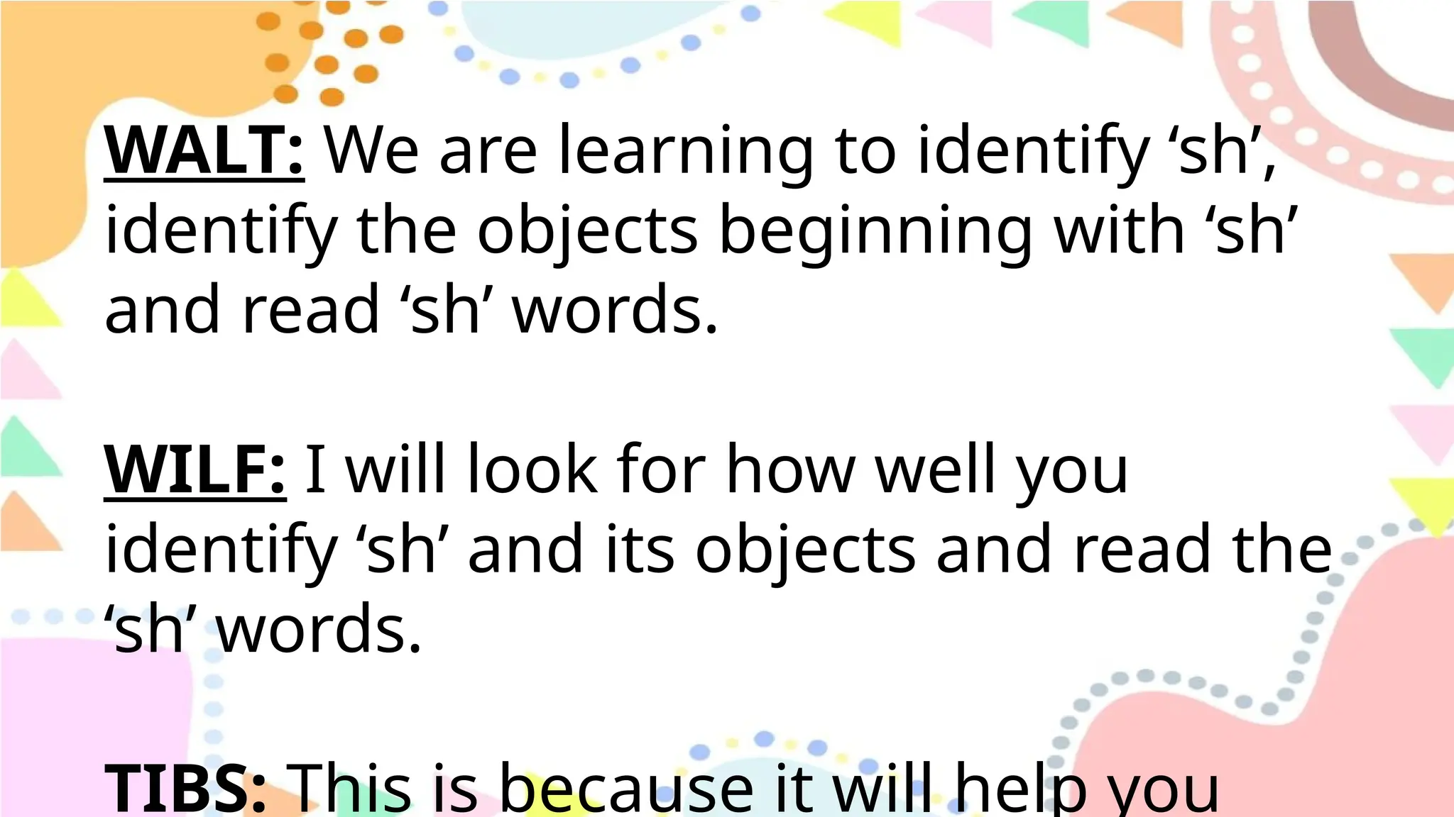 Story of digraph 'sh' with blending words | PPT