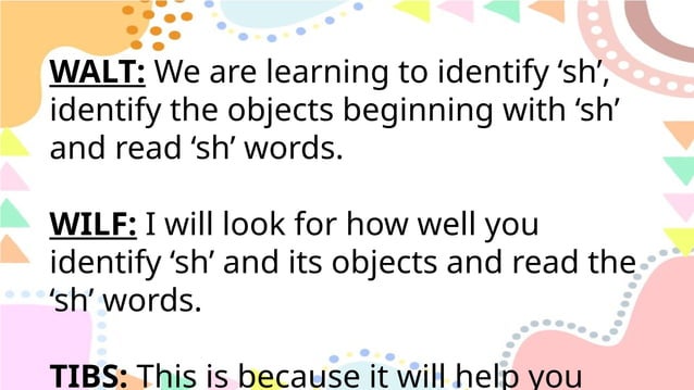 Story of digraph 'sh' with blending words | PPT