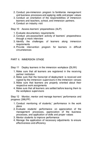 SHS Work Immerrsion Toolkit | DOCX