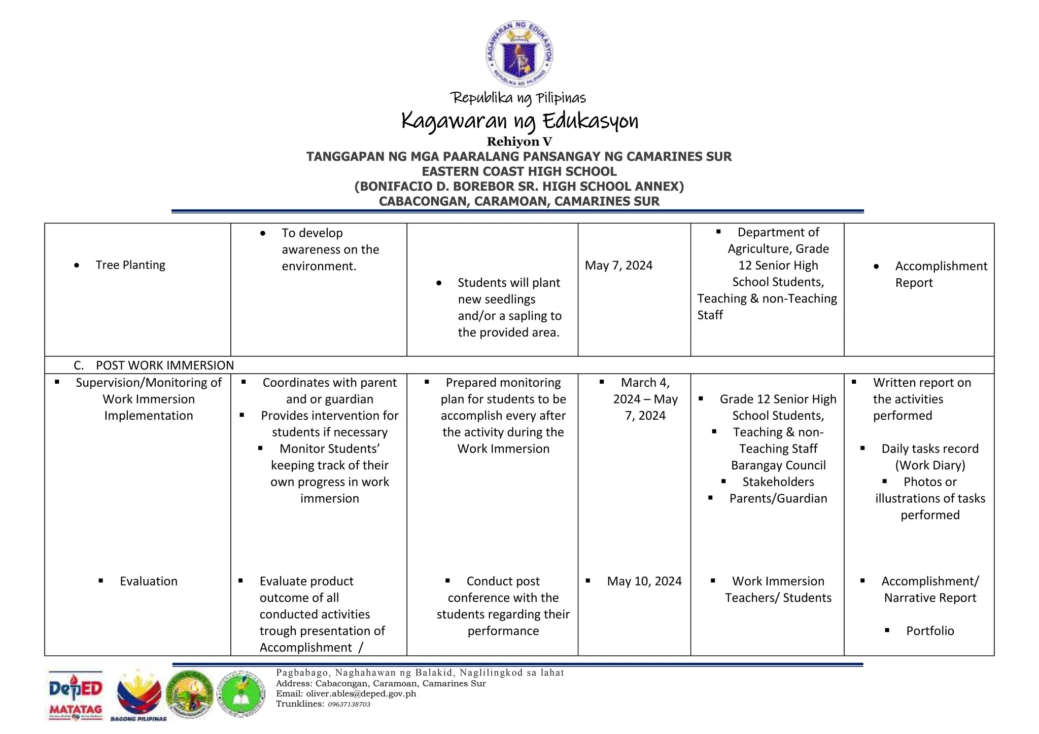 SENIOR HIGH SCHOOL_WORK_IMMERSION_PLAN_SAMPLE | DOCX
