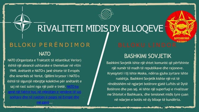 Shteti Shqiptar-Lufta e Ftohte-veprimtari praktike | PPTX