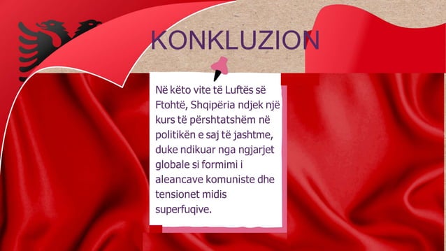 Shteti Shqiptar-Lufta e Ftohte-veprimtari praktike | PPTX