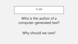 Authoring Computer-Generated Texts | PPT