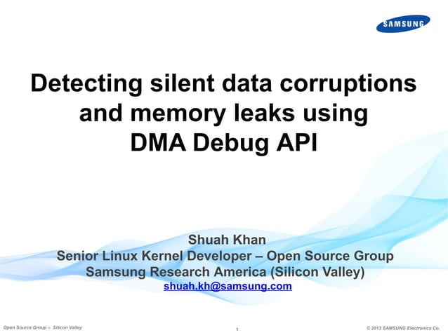Detecting Silent Data Corruptions using Linux DMA Debug API | PPT
