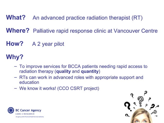 Developing radiation therapy advanced practice in British Columbia ...