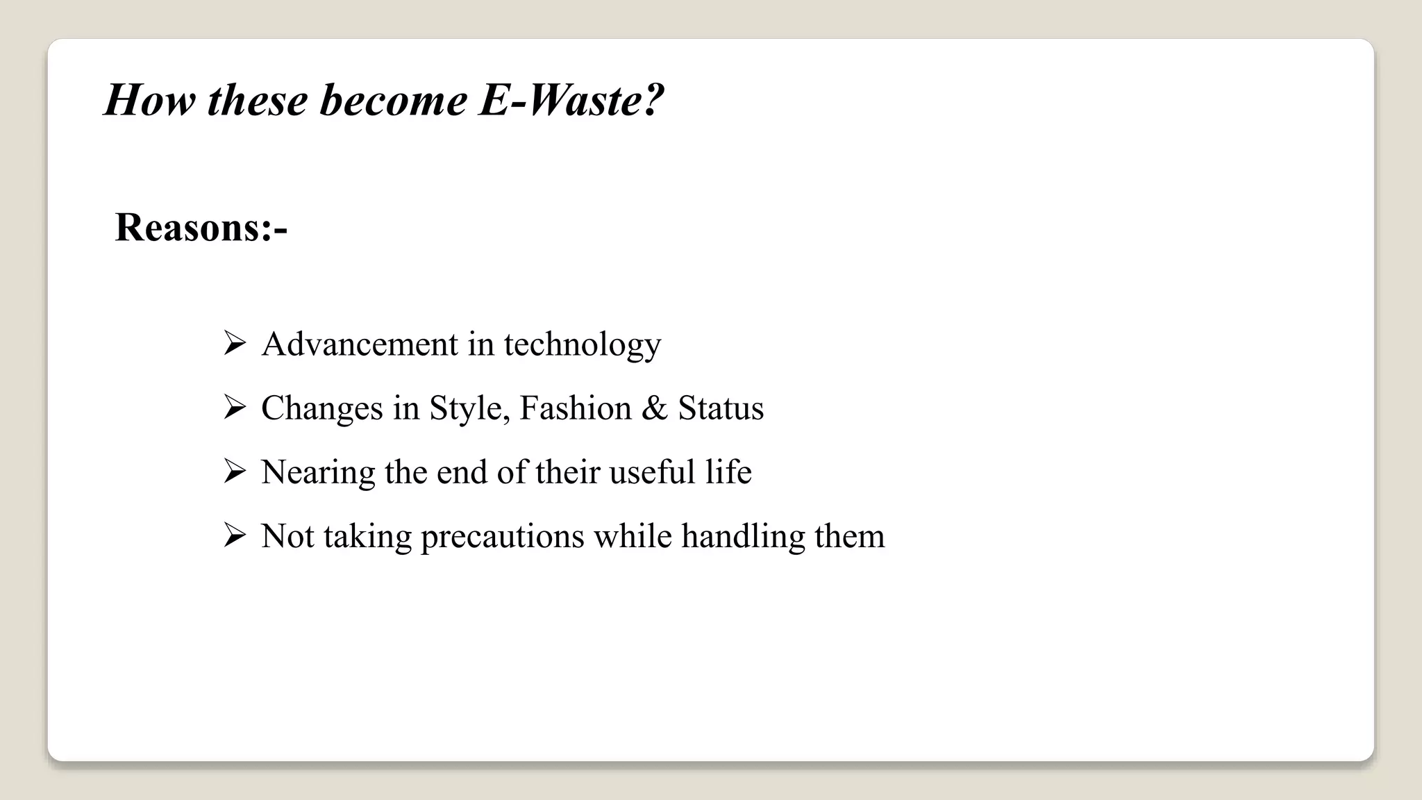 E waste ppt seminar | PDF