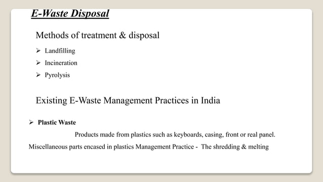 E waste ppt seminar | PDF | Environmental Services Industry | Industries
