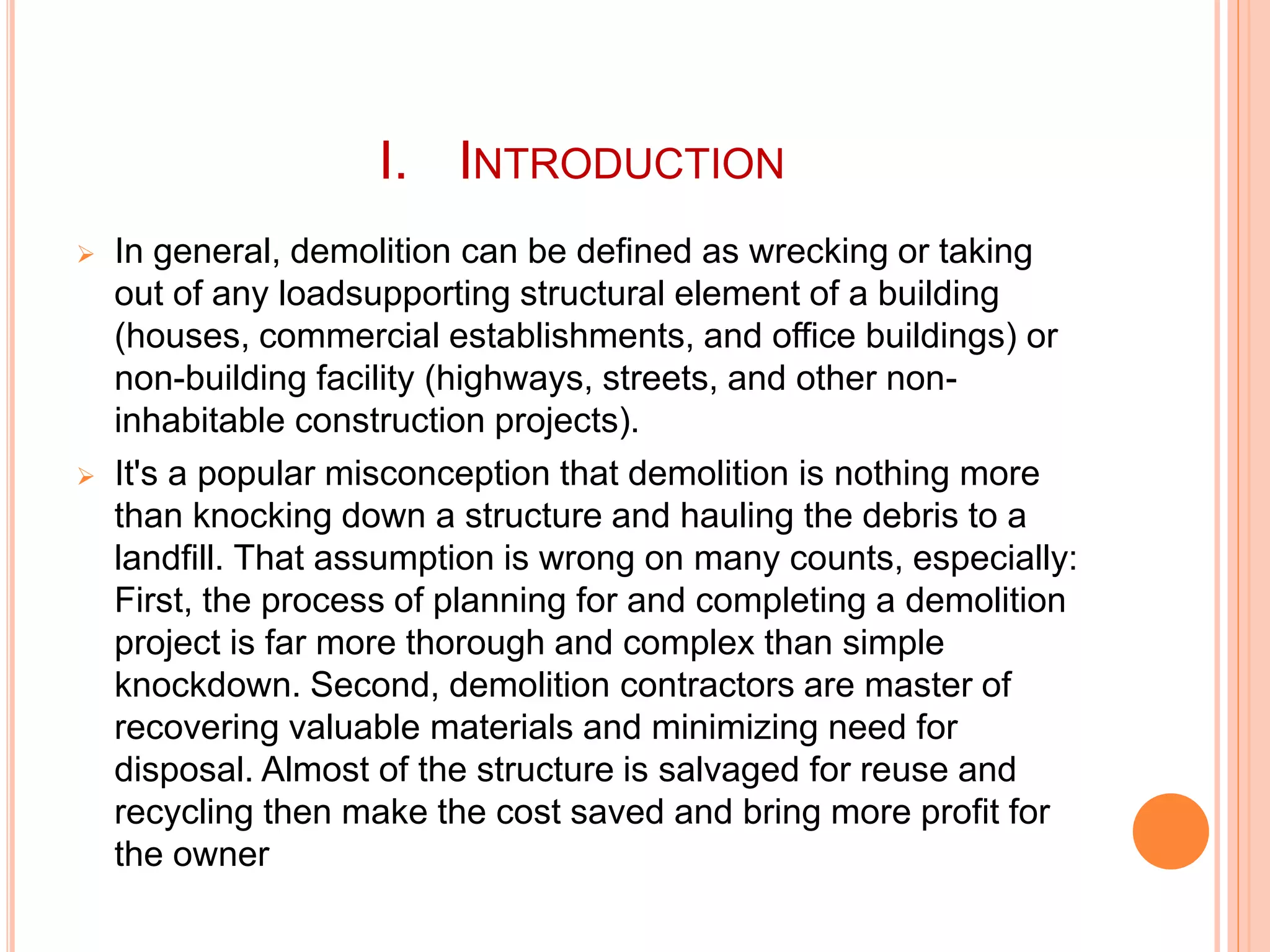 DEMOLITION OF BUILDING | PPTX