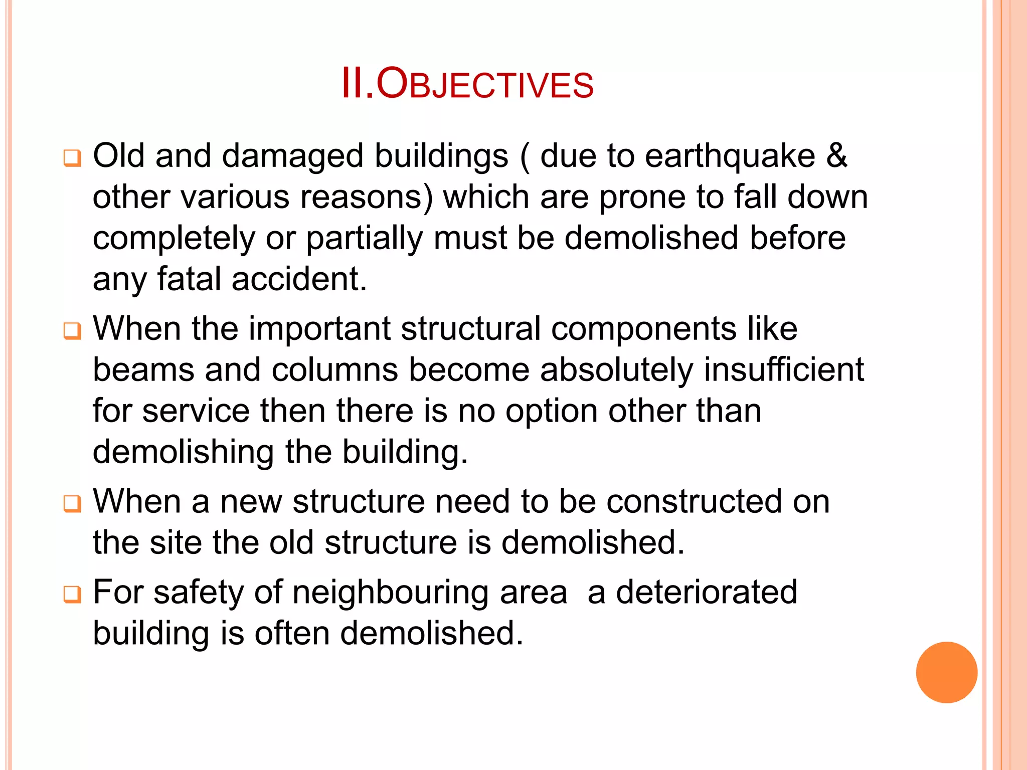 DEMOLITION OF BUILDING | PPTX