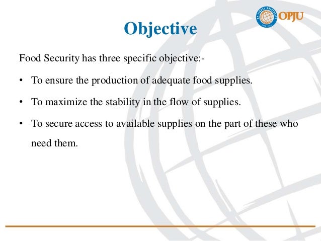 Risk management oriented food security
