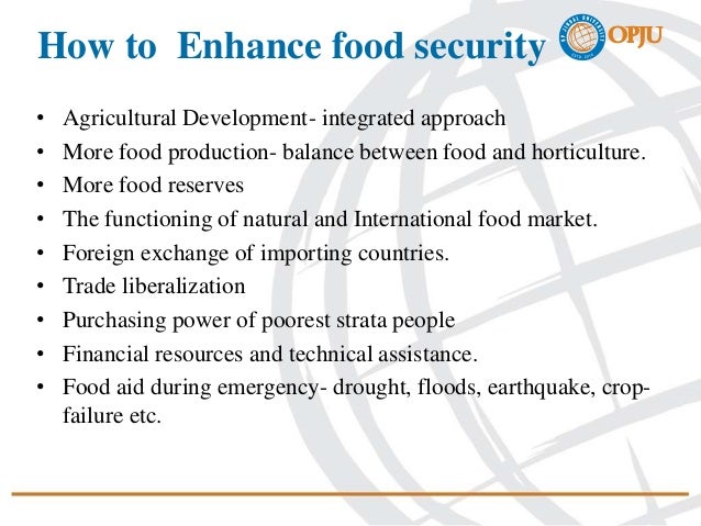 Risk management oriented food security