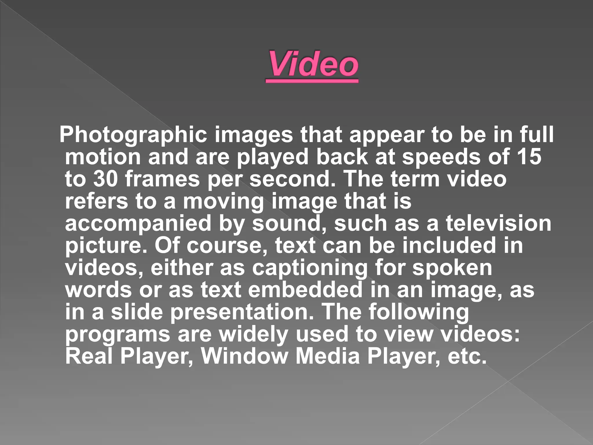 Multimedia is a way of presenting information that combines different ...