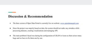 Data Management using CKAN | Internship Report | PPTX