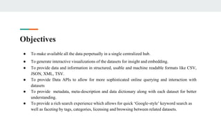 Data Management using CKAN | Internship Report | PPTX
