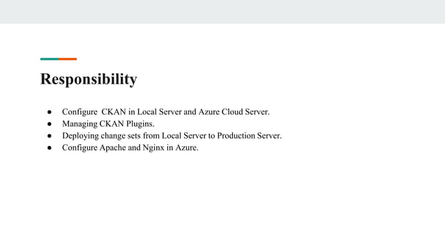 Data Management using CKAN | Internship Report | PPT