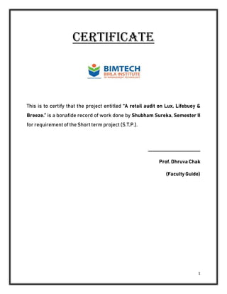 Retail Audit of Lux, Lifebuoy & Breeze | PDF