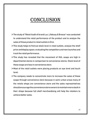 Retail Audit of Lux, Lifebuoy & Breeze | PDF