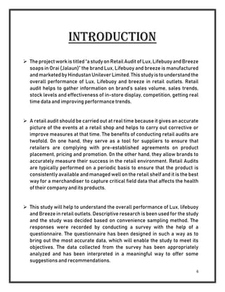 Retail Audit of Lux, Lifebuoy & Breeze | PDF