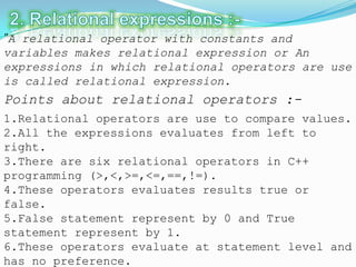 Operators and Expression | PPTX | Programming Languages | Computing