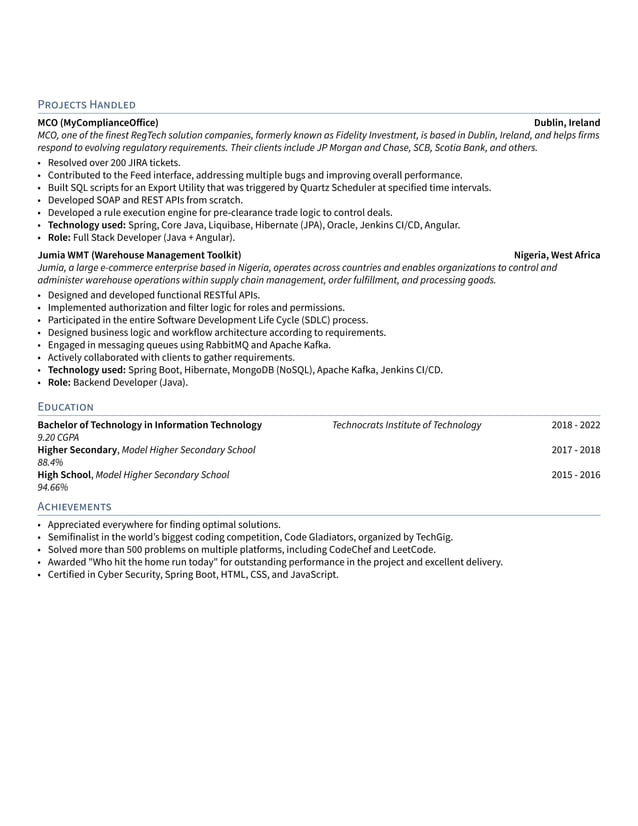 Application Software Engineer - Shubham Agrawal | PDF