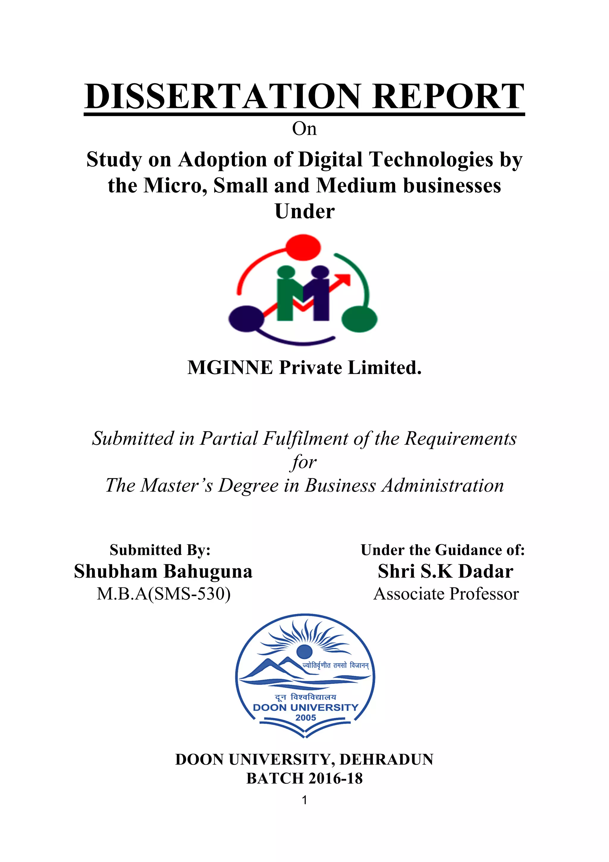 MBA Dissertation Report | PDF