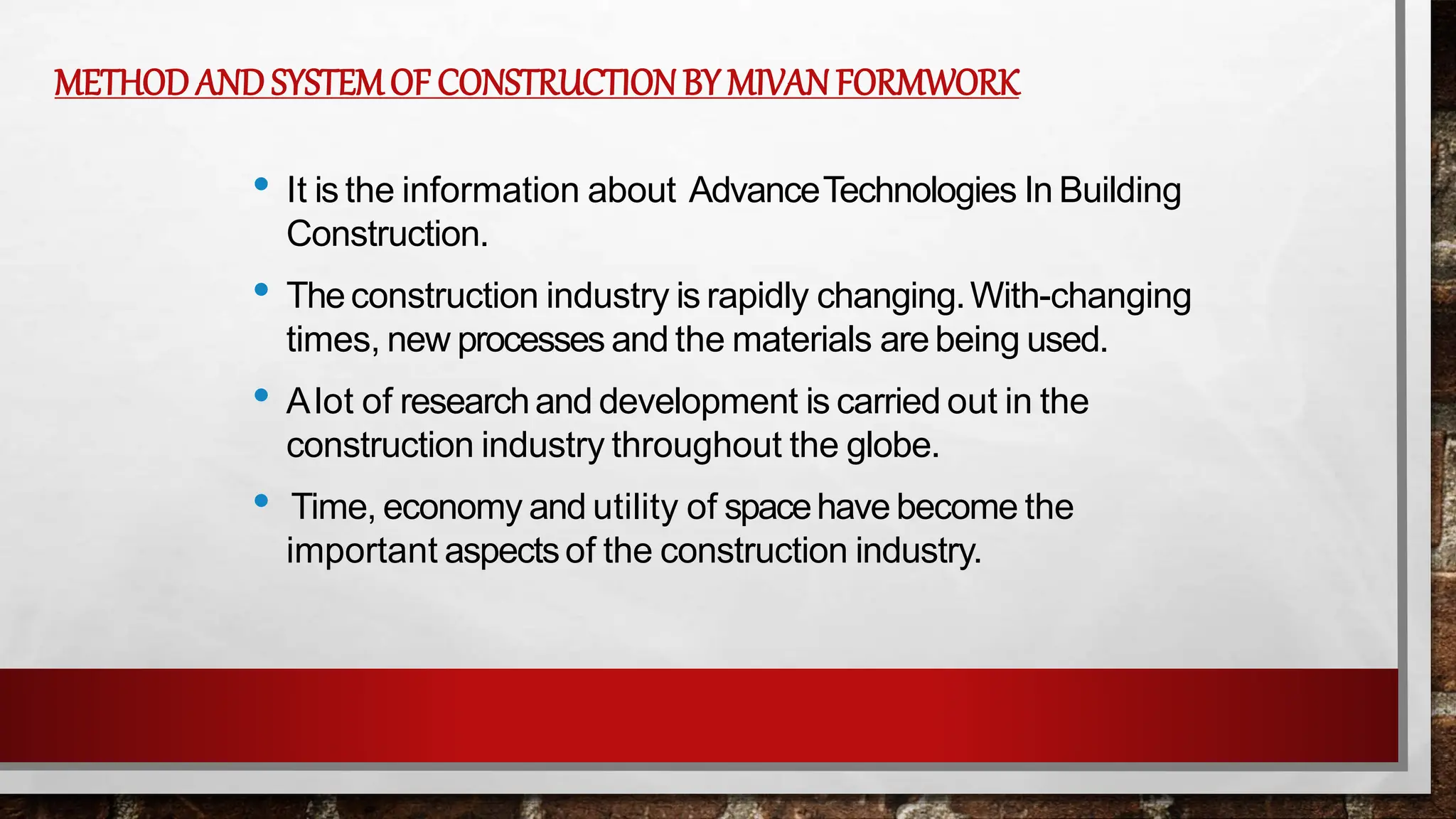 MIVAN CONSTRUCTION TECHNOLOGY for const | PPT