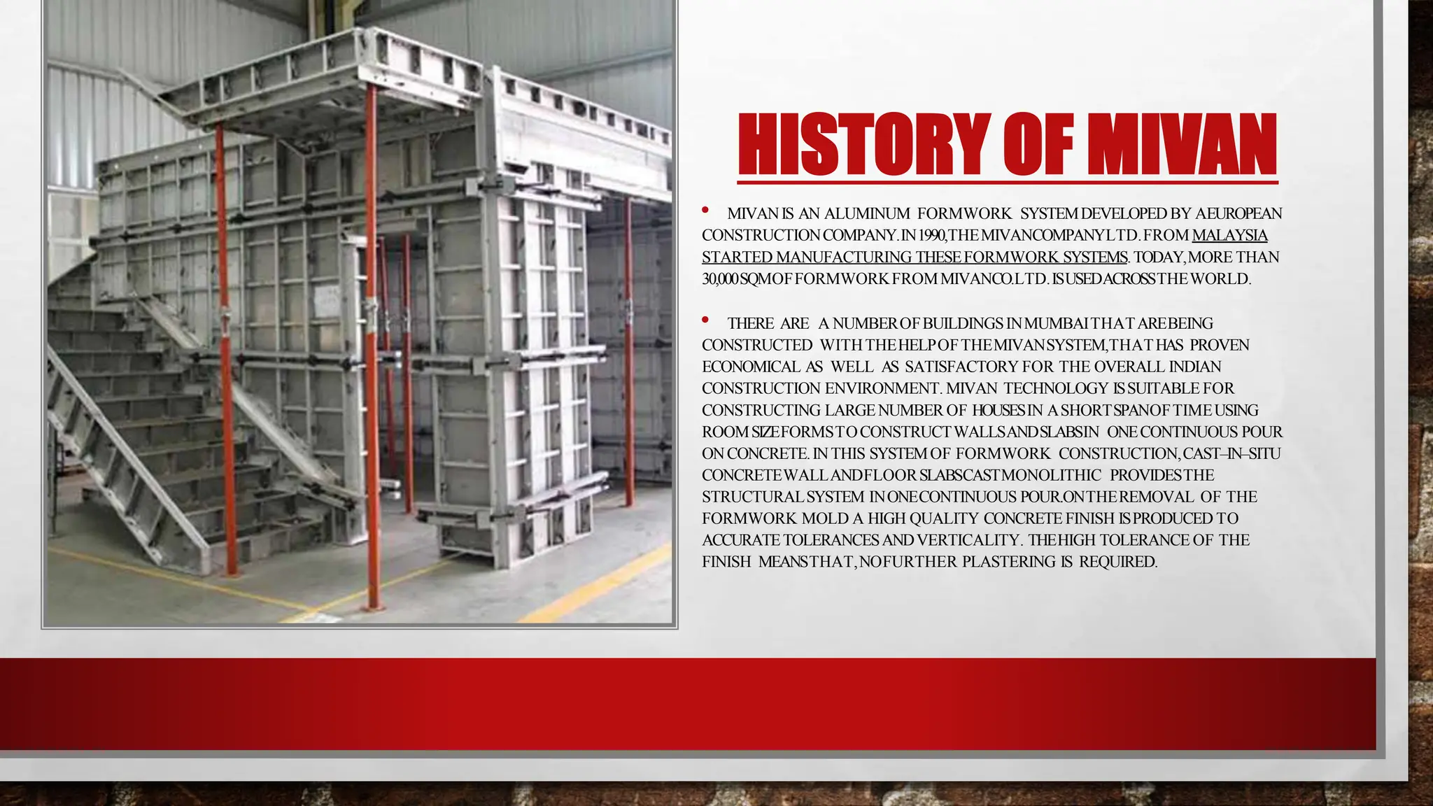 MIVAN CONSTRUCTION TECHNOLOGY for const | PPTX