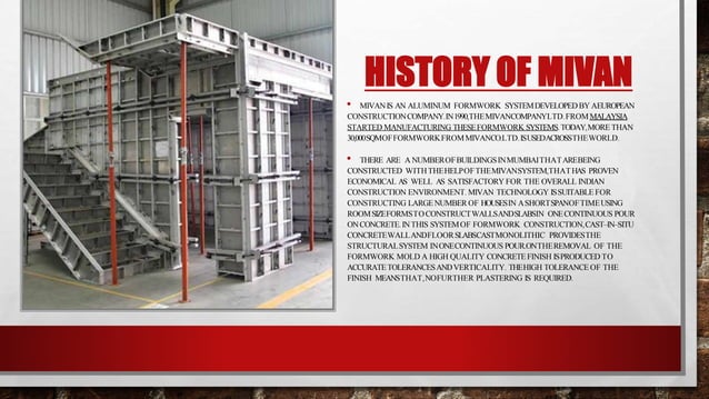 MIVAN CONSTRUCTION TECHNOLOGY for const | PPTX | Construction Industry ...