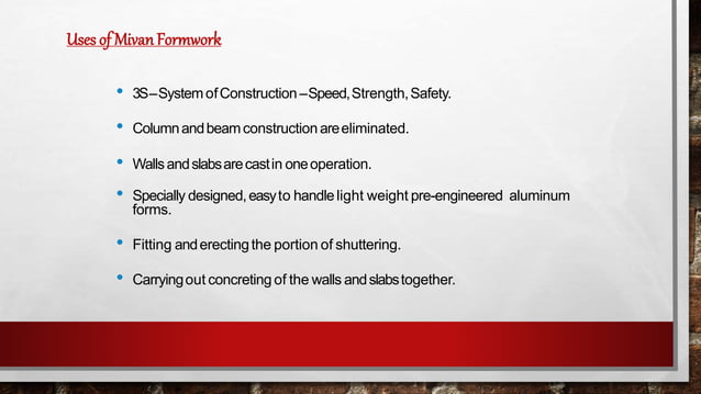 MIVAN CONSTRUCTION TECHNOLOGY for const | PPTX | Construction Industry ...