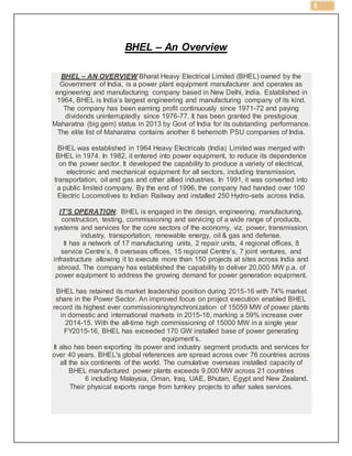 EE REPORT BHEL | PDF