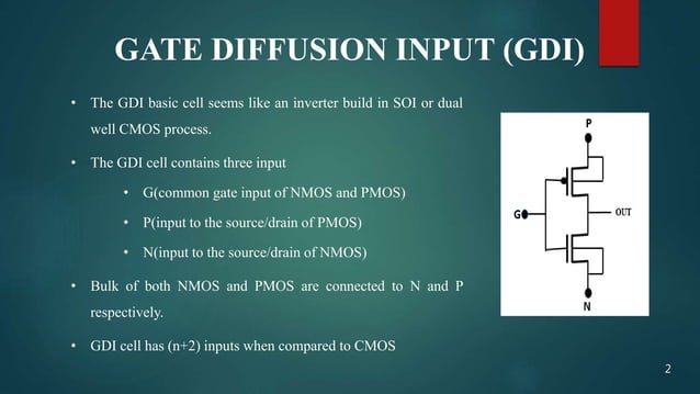 Modified Gate Diffusion Input-MGDI | PPTX