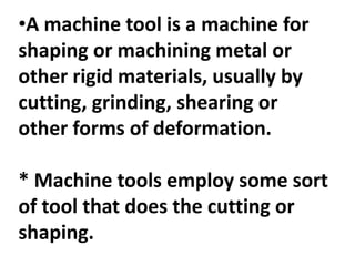 Machine Tools | PPTX