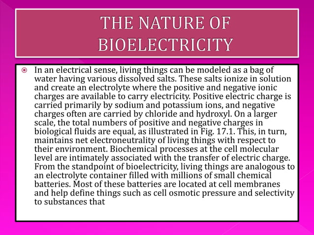 ORIGIN OF BIOELECTRICITY | PPTX