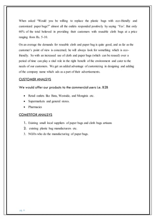 business plan - paper and cloth bags manufacturing (PAC BAGS) | PDF