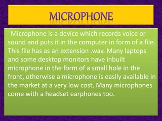 Input and output devices | PPTX