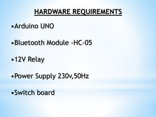 bluetooth controlled home automation using arduino by shubham sinha | PPT