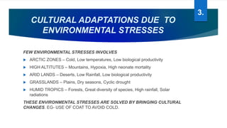 Cultural Adaptations Due To Environmental Stresses | PPTX